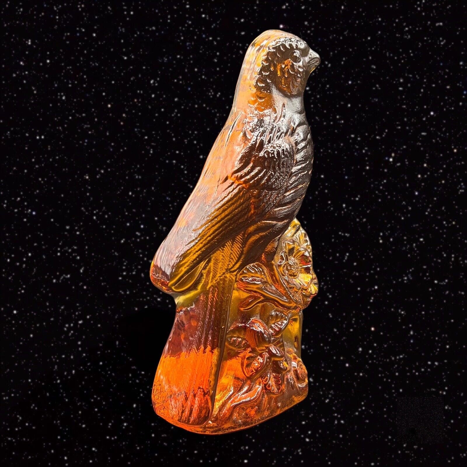 Vintage Viking Art Glass Amber Pheasant Bird Figurine - Etsy