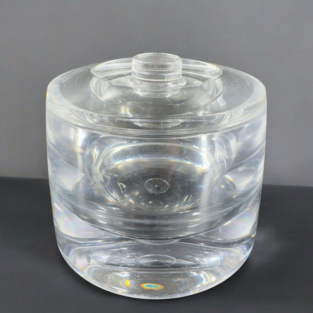 MCM Optima Clear Lucite Covered Candy Dish W Lid Heavy Vintage ...