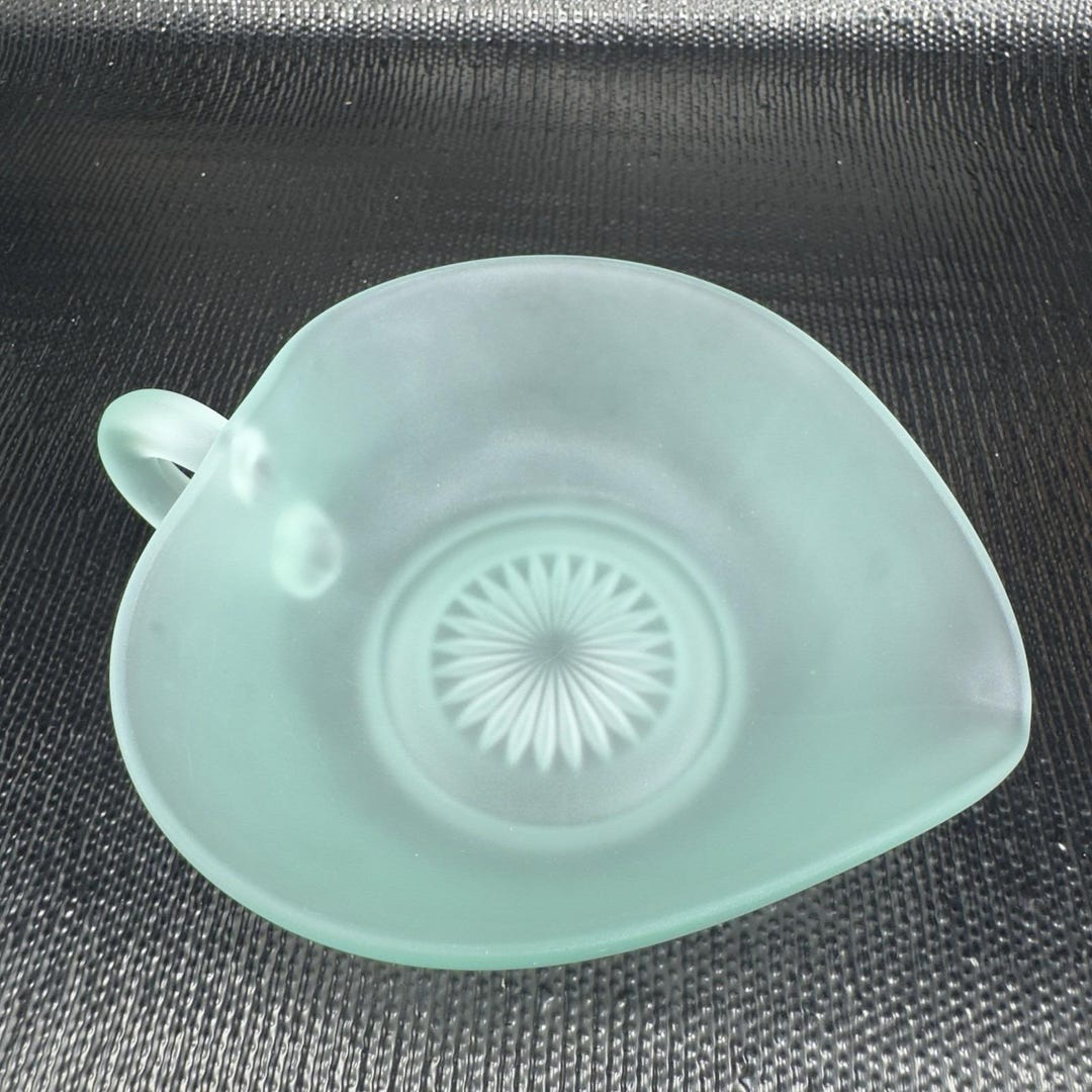 Vintage Indiana Glass Light Green Frosted Satin Finish Glass Dish Bowl ...