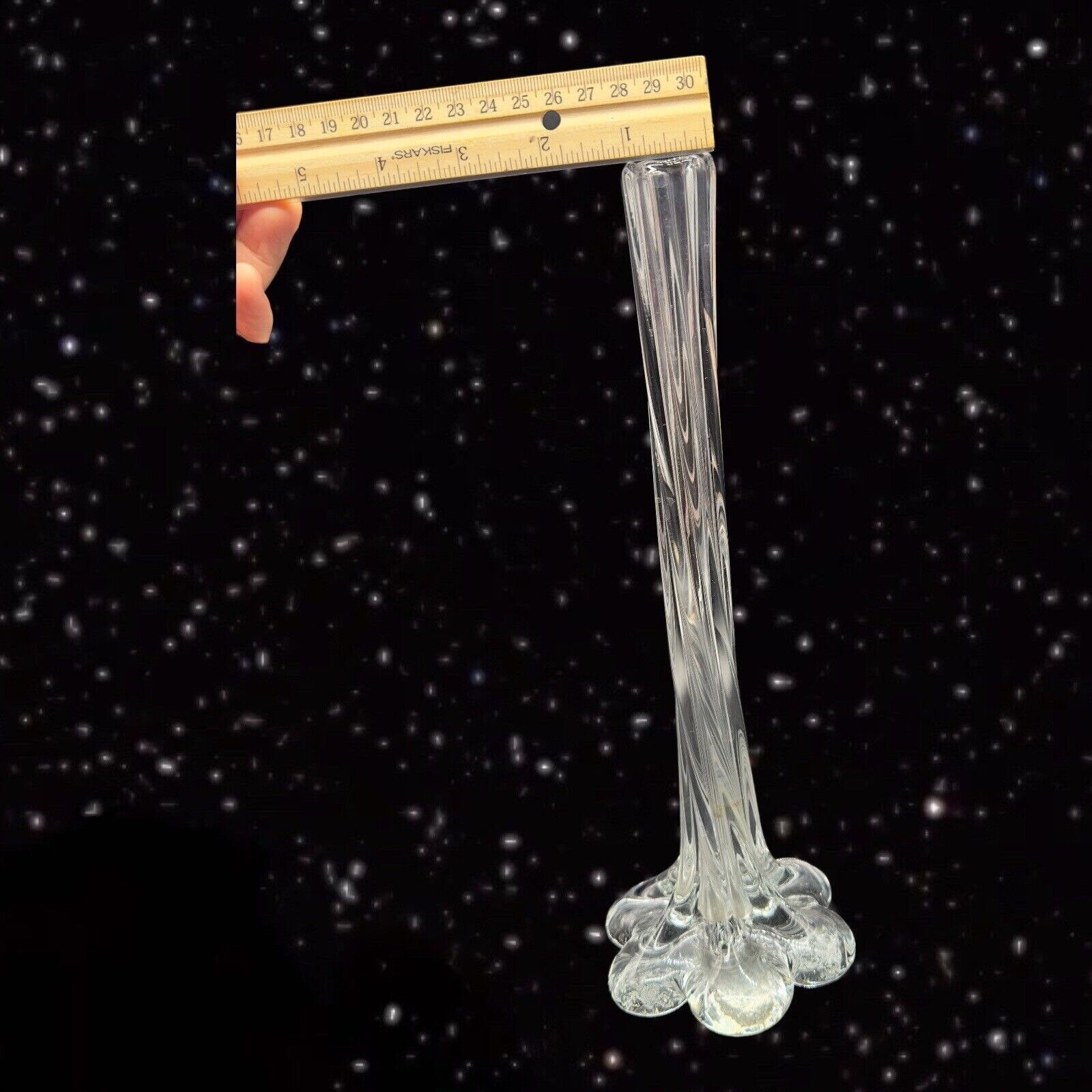 Clear Art Glass Vase Twisted Elephant Foot Vase Tall Swung - Etsy