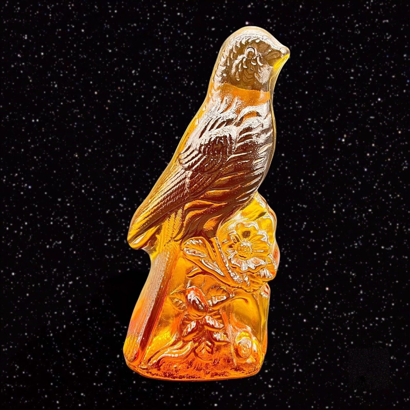 Vintage Viking Art Glass Amber Pheasant Bird Figurine - Etsy