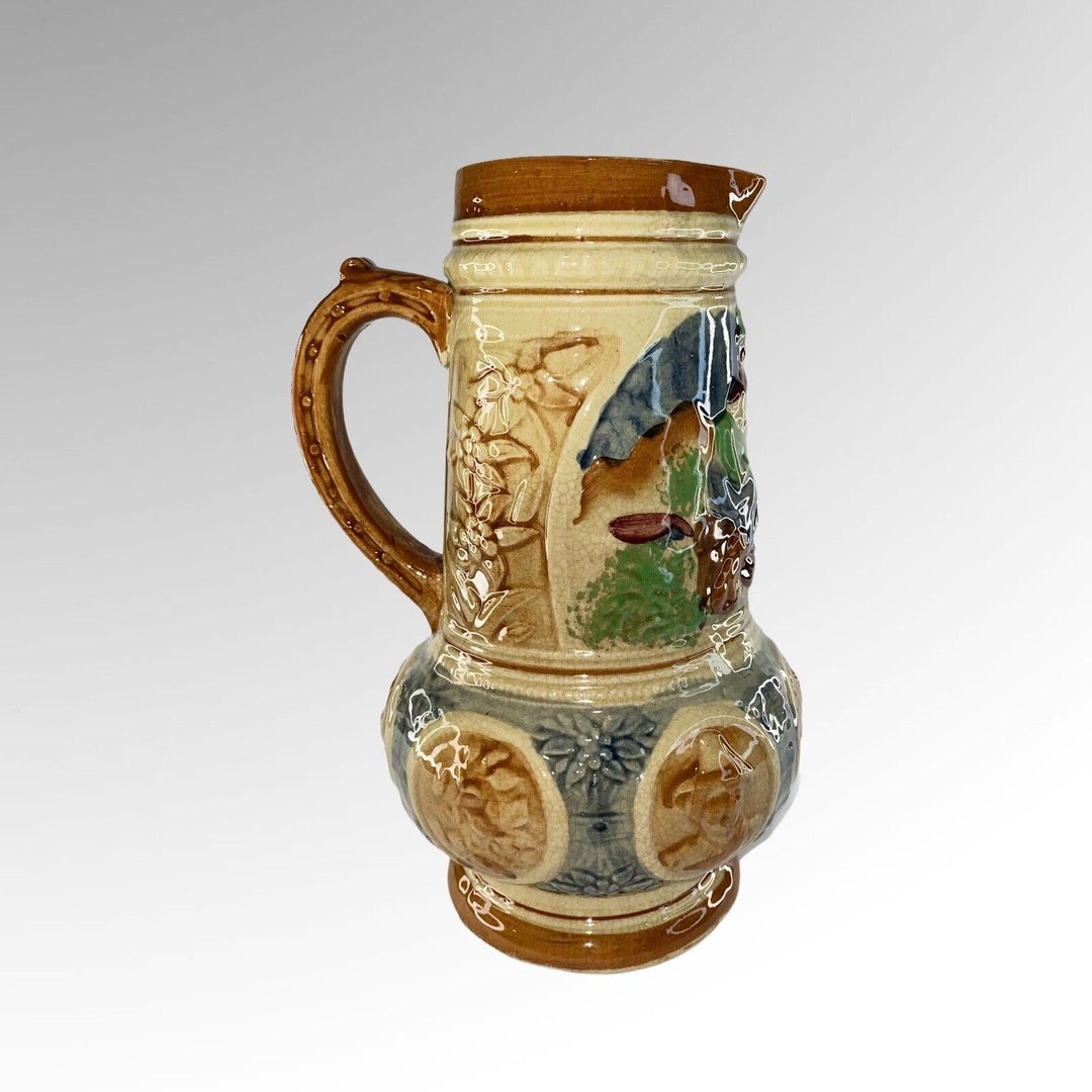 Vintage Hand Painted Japan Pitcher 10.75”T - Etsy