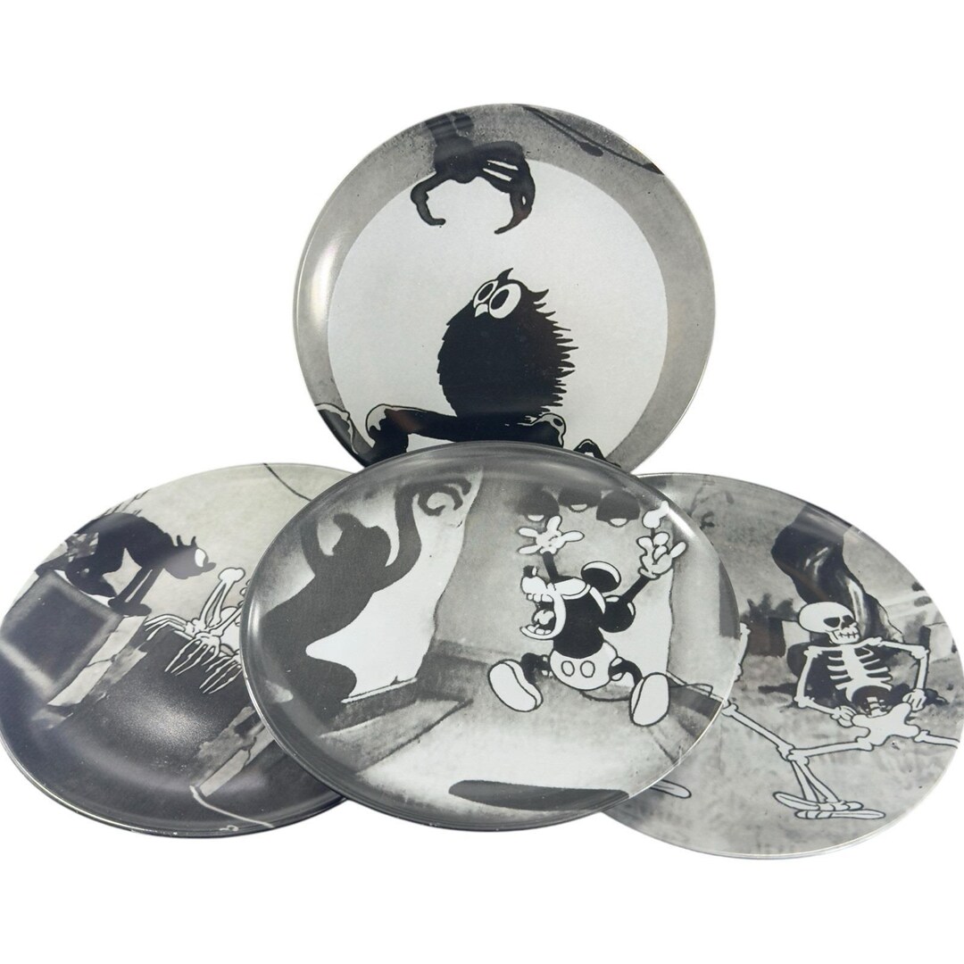Disney Cartoon Silly Symphony Mickey Mouse Skeleton Dance Dish Plate ...