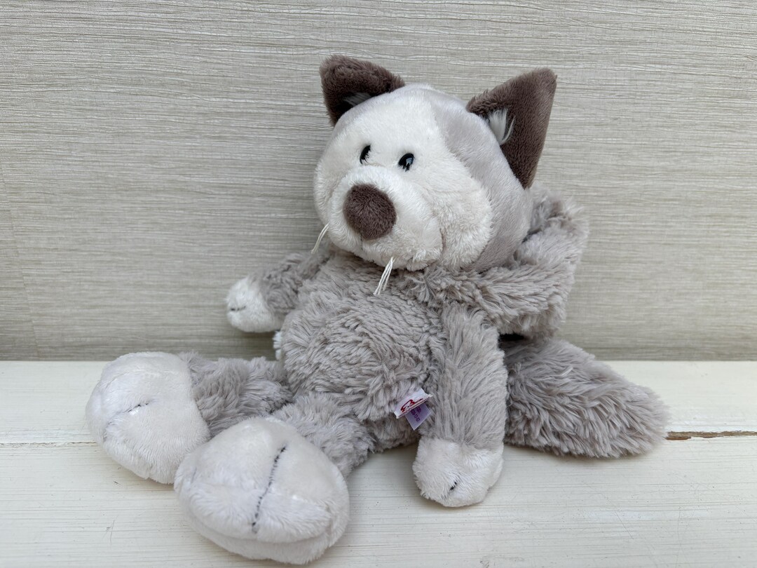 NICI Germany Cat in Grey Outfit With Bobble Hat Plush Soft Toy Beanie ...