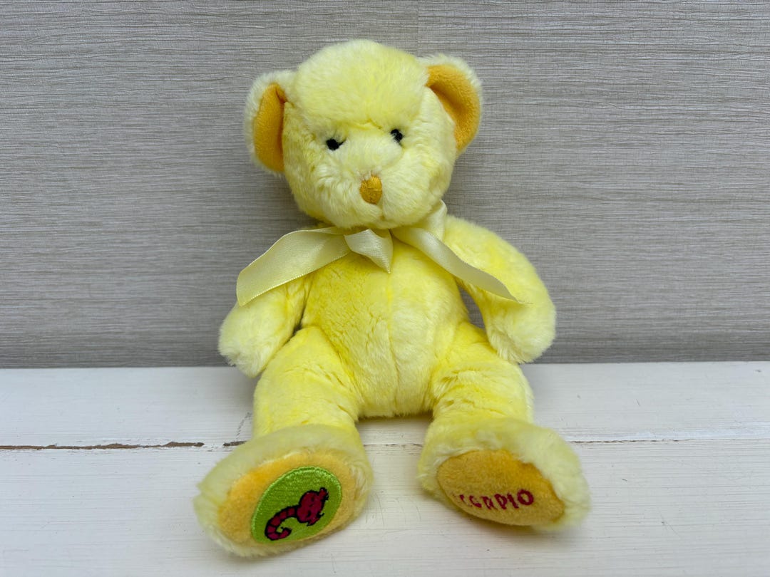 Russ Berrie Scorpio Teddy Bear Plush Yellow Zodiac Astrology 10" - Etsy