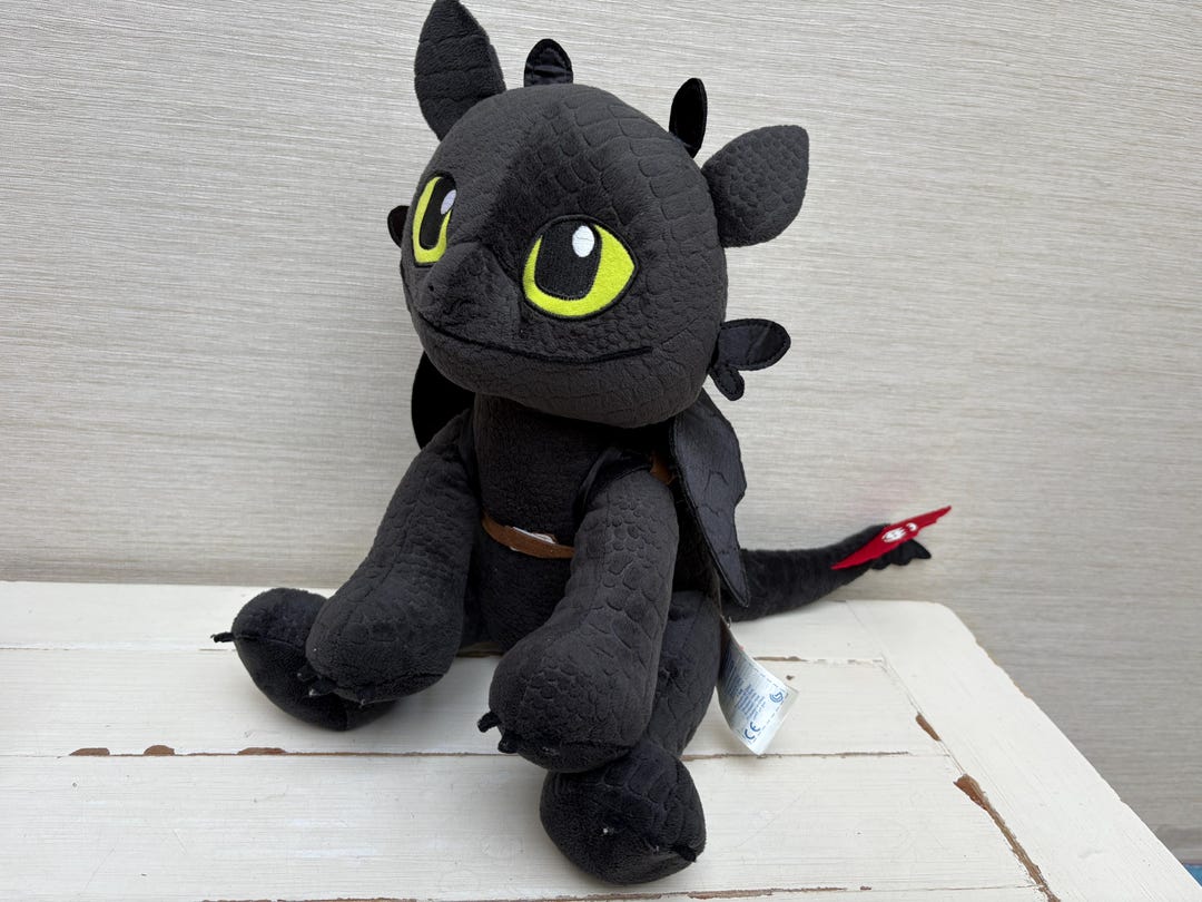 Toothless How to Train Your Dragon Build A Bear Black Plush Teddy 2014 ...