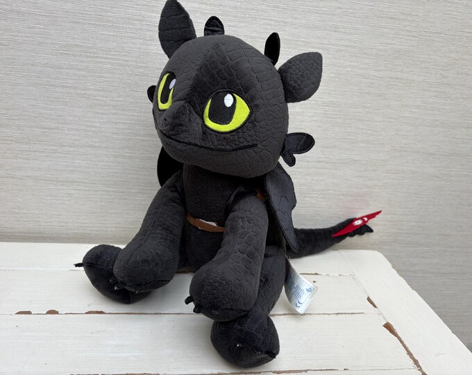 Toothless How to Train Your Dragon Build A Bear Black Plush Teddy 2014 ...