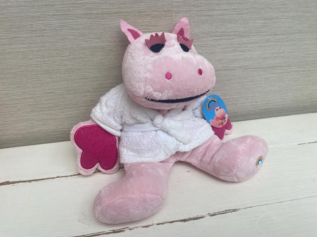 Rainbow George Pink Hippo Plush Beanie With Tag 10 Retro Collectable ...