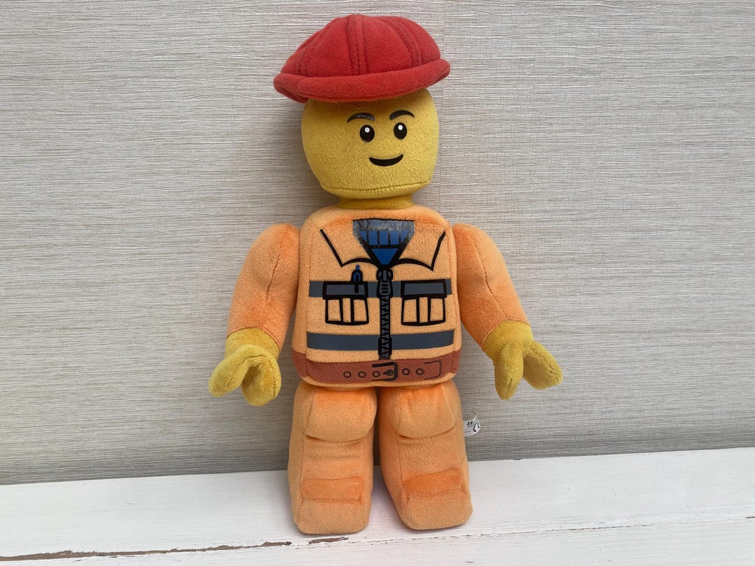 Lego Construction Worker / Roadworks Man Soft Stuffed Toy Plush Doll ...