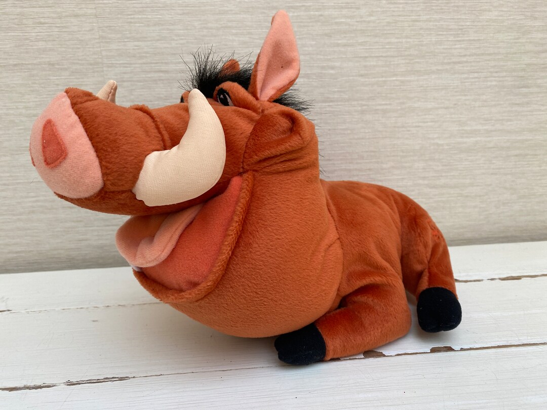 Disney 2003 Vintage Lion King Pumbaa Warthog Snorting Large Plush Soft ...