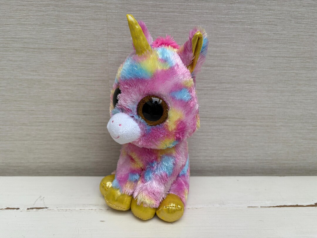 Ty Silk Beanie Boos Fantasia the Rainbow Unicorn Boo 9 " Soft Toy Plush ...