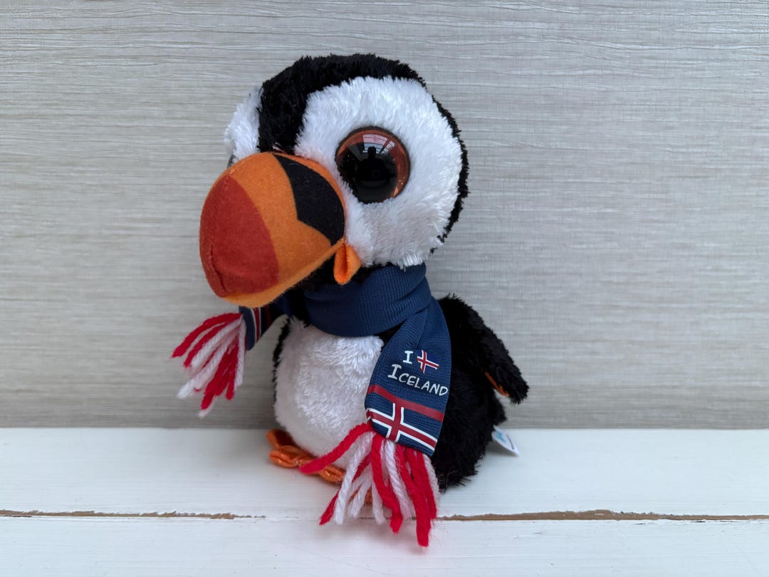 Puffin Soft Toy Plush 7 " Lumo Stars Iceland Scarf - Etsy