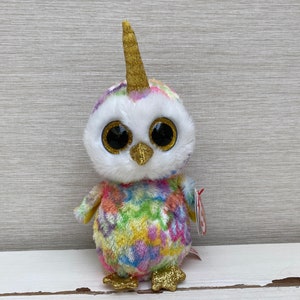 Rainbow owl beanie boo store