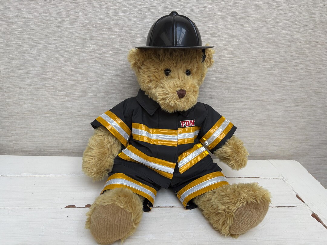 New York Fire Department "fdny" Souvenir Teddy Bear 14 " Mumbles Soft ...