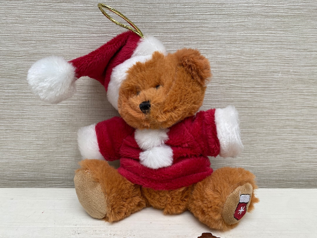 Hugfun International Teddy Bear Soft Toy Plush Red Jumper Hat Christmas ...