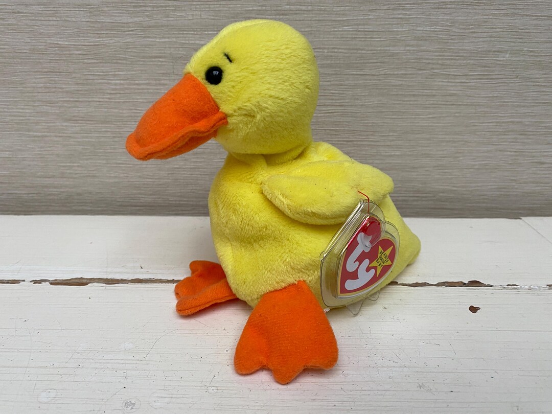 TY Beanie Babies Quackers the Yellow Duck Vintage 1998 Beanie Soft Toy ...