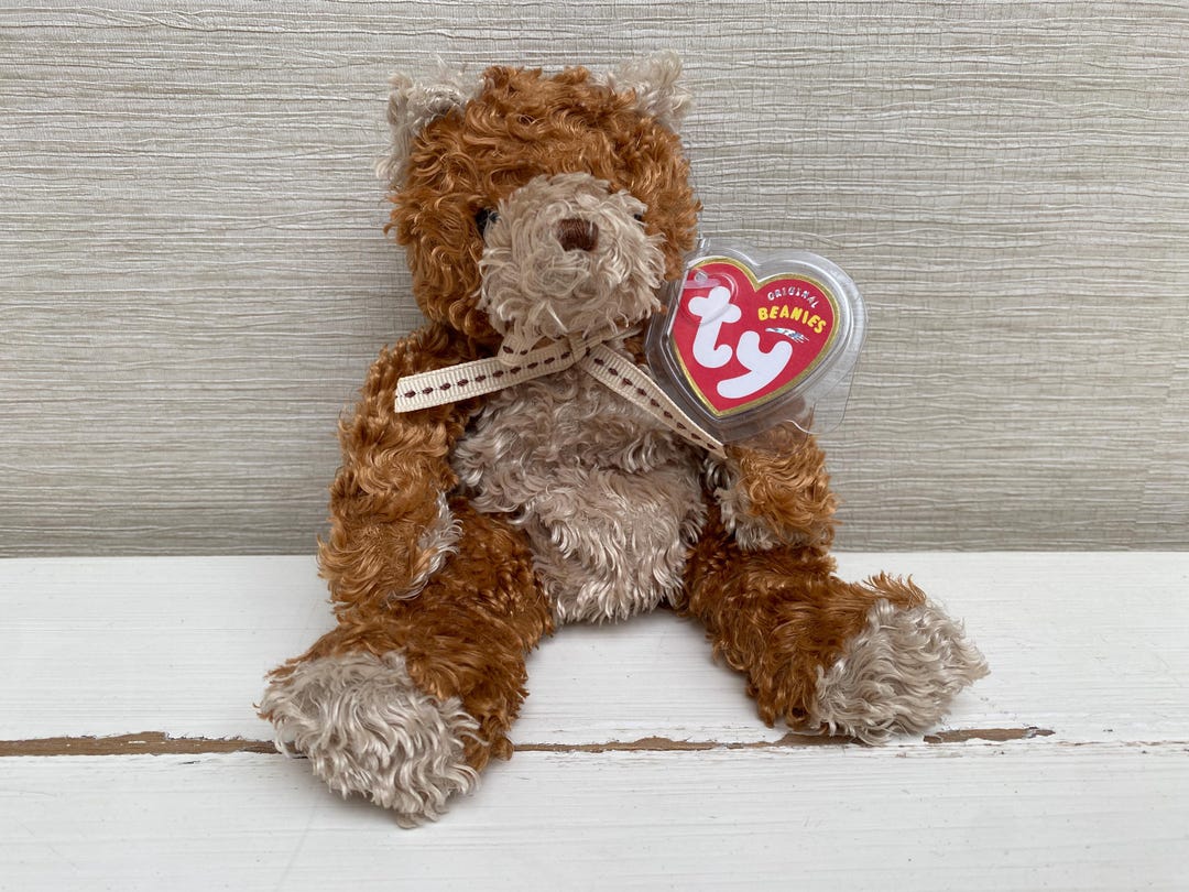 Ty Beanie Baby “whittle” Teddy Bear Soft Toy Plush Beanie Dob November ...