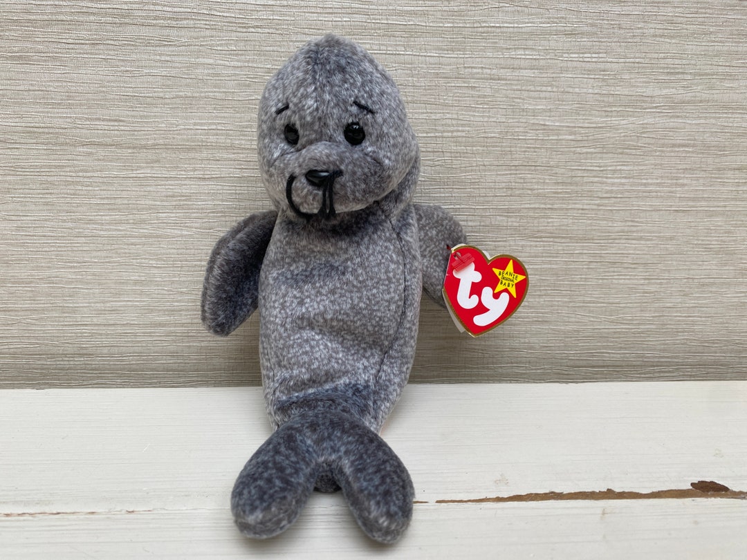 TY Beanie Baby Slippery Seal Bean Bag Plush Soft Toy With Tag Retired ...