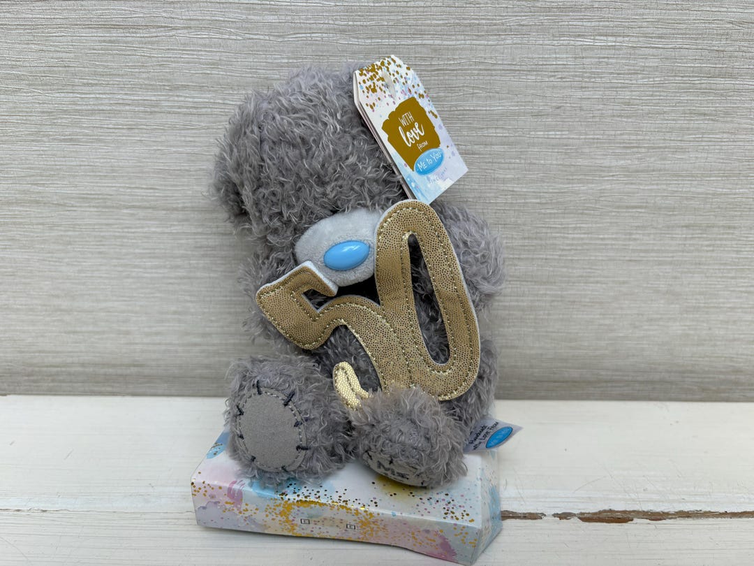 Blue Nose Grey Tatty Teddy 50th Birthday Soft Toy Plush Teddy Bear 6 ...