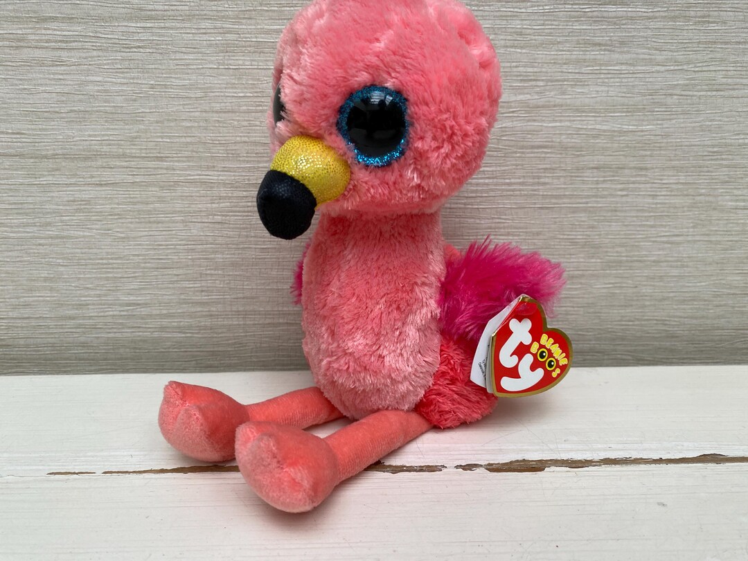 Ty Beanie Boos GILDA THE FLAMINGO 6plush Soft Toy Sparkly Eyes 26 Th ...