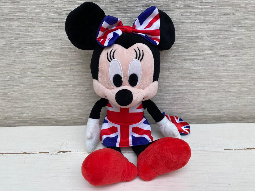 Minnie Mouse Union Flag Dress Disney Posh Paws Stuffed Soft Toy 13 ...