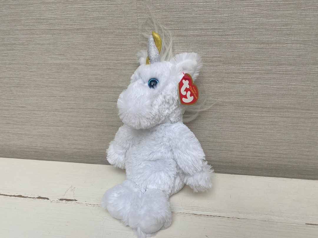 TY Agnus White Unicorn Plush Soft Toy 9" Attic Treasure Collection With ...