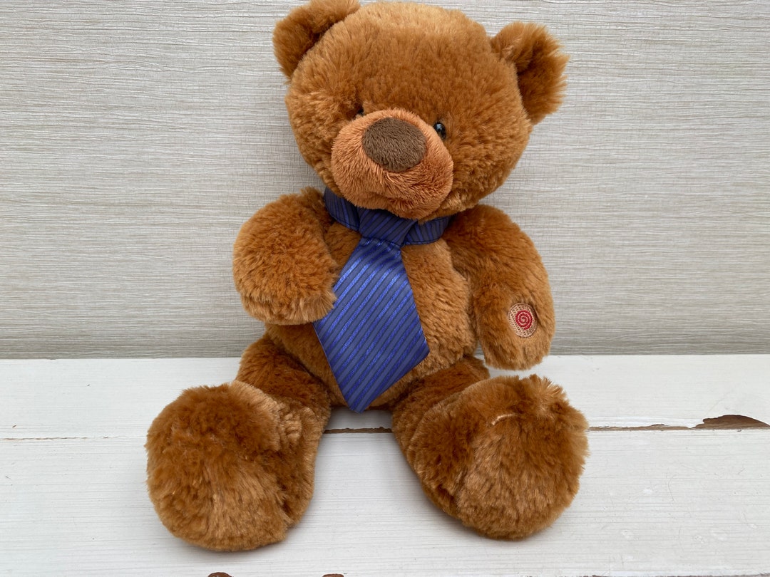 Gund Plush Teddy Bear Andrew With Blue Tie 4033234 Stuffed Animal 11 ...