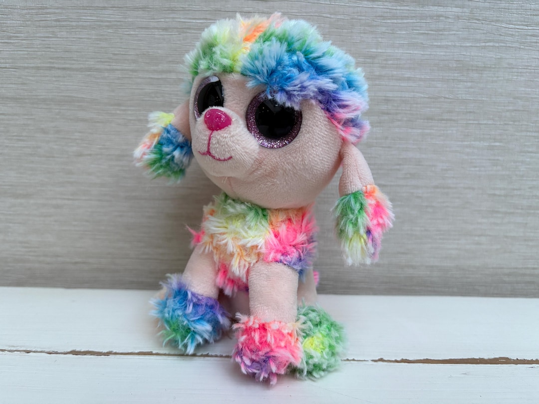TY Beanie Boos Rainbow the Poodle Soft Toy Plush Beanie 6" - Etsy