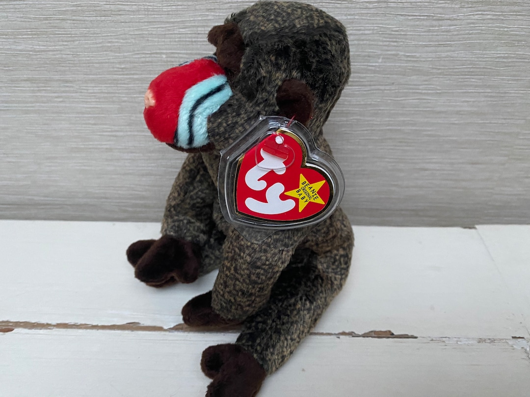 TY Beanie Babies Cheeks Baboon Mandrill Monkey 18th May 1999 With Tag ...