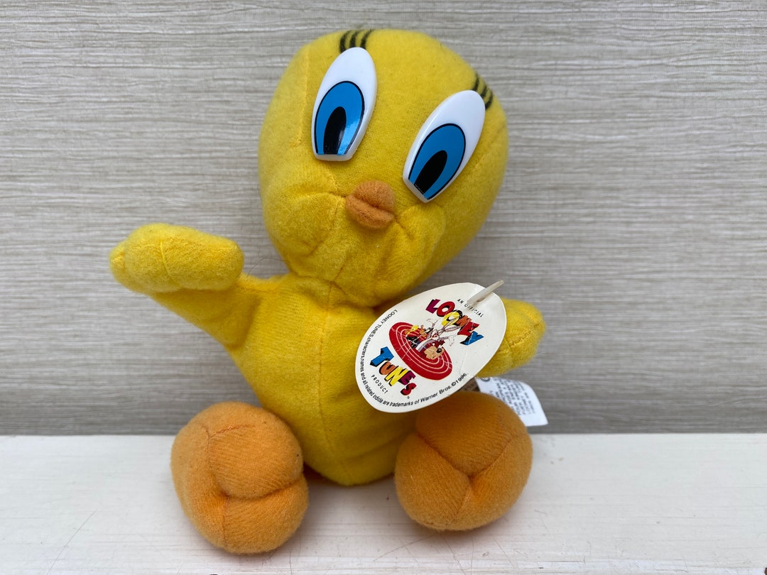 Looney Tunes Small Tweety Pie Yellow Vintage 1997 Soft Toy Beanie 8 ...