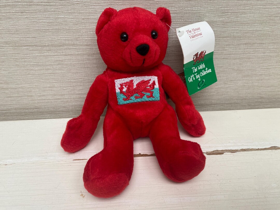 Wales Welsh Red Teddy Bear Soft Toy Plush Beanie -the House of ...