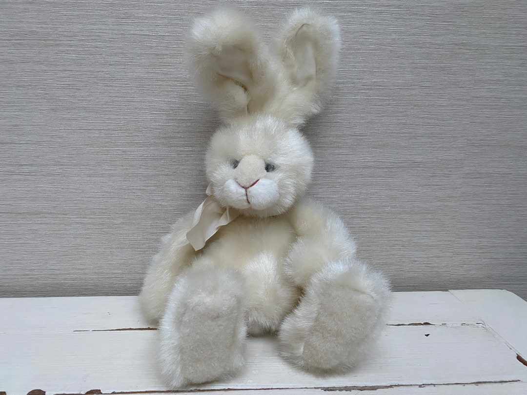 Vintage Sugar Puff Russ Berrie White Rabbit Soft Toy Plush 14 - Etsy