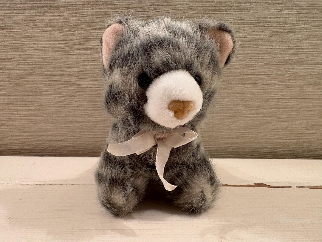 Keel Toys Grey Small Cat With Ribbon Simply Soft Collection Soft Toy ...