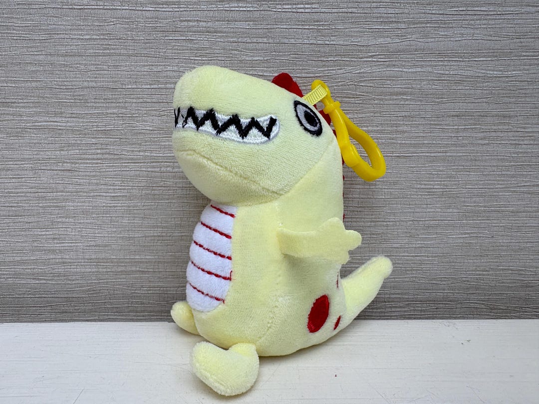 Yellow Dinosaur Key Clip / Ring Bag Clip Soft Toy Plush 4" - Etsy