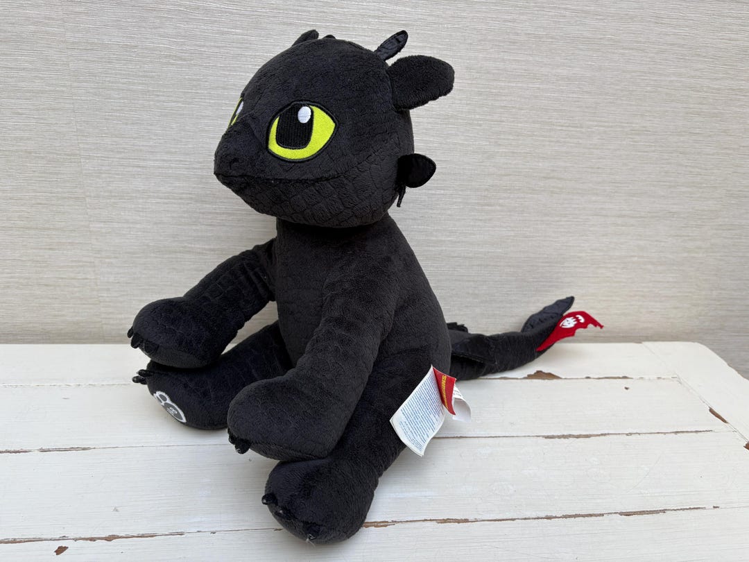 Toothless How to Train Your Dragon Build A Bear Black Plush Teddy Soft ...