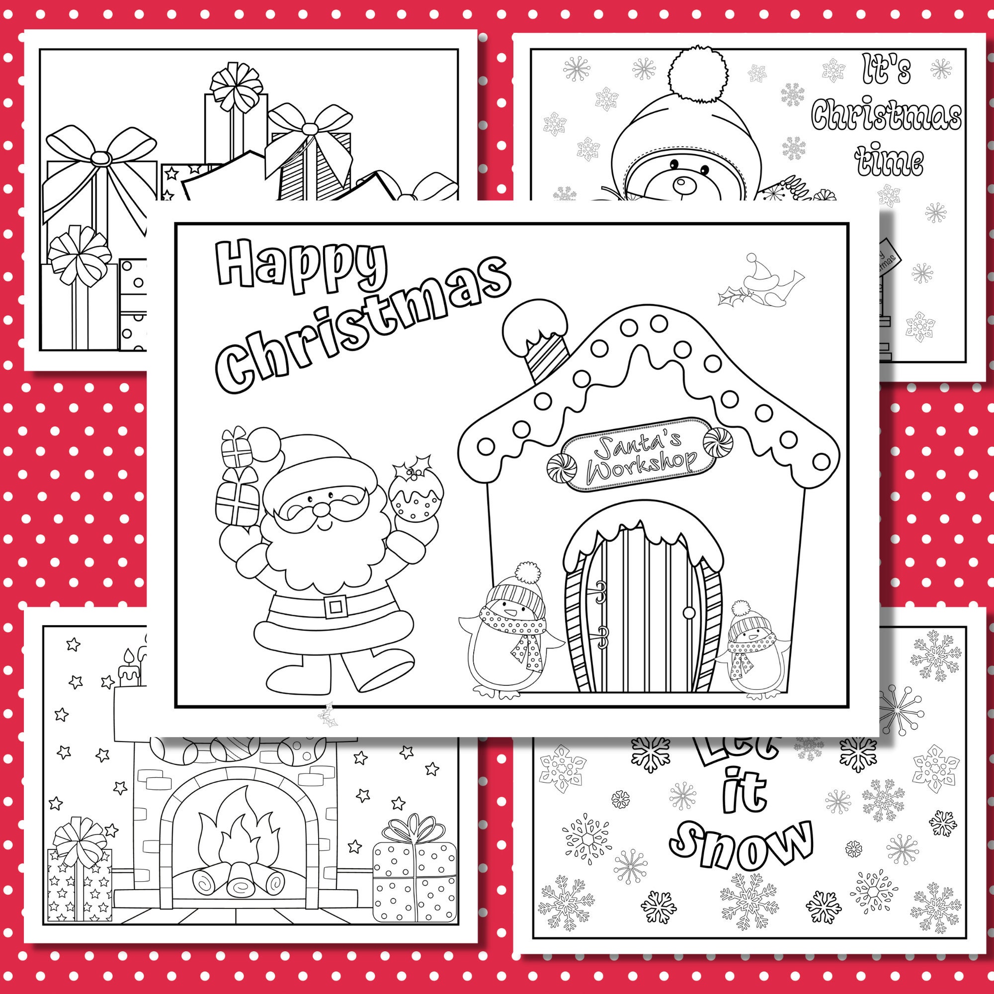 50 Cute Christmas Coloring Pages | Digital Christmas Pages | Instant ...