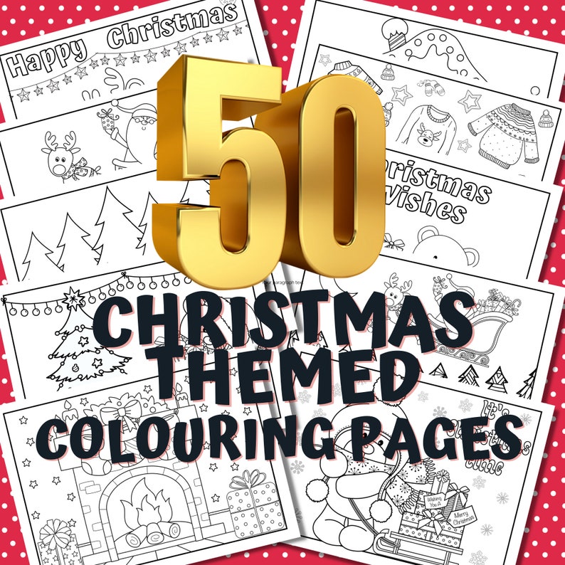 50 Cute Christmas Coloring Pages | Digital Christmas Pages | Instant ...
