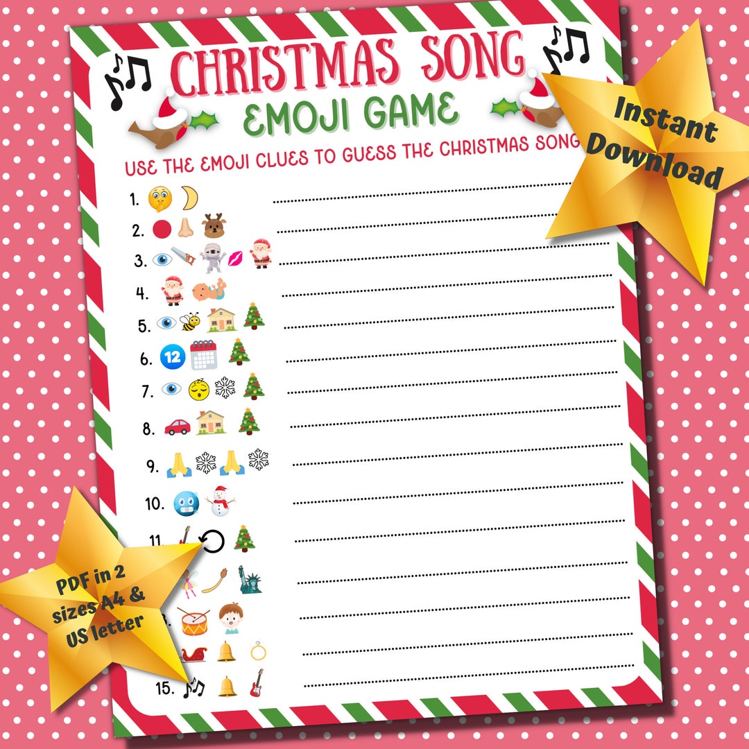 Christmas Emoji Pictionary Game Christmas Songs Emoji Quiz Game Great ...