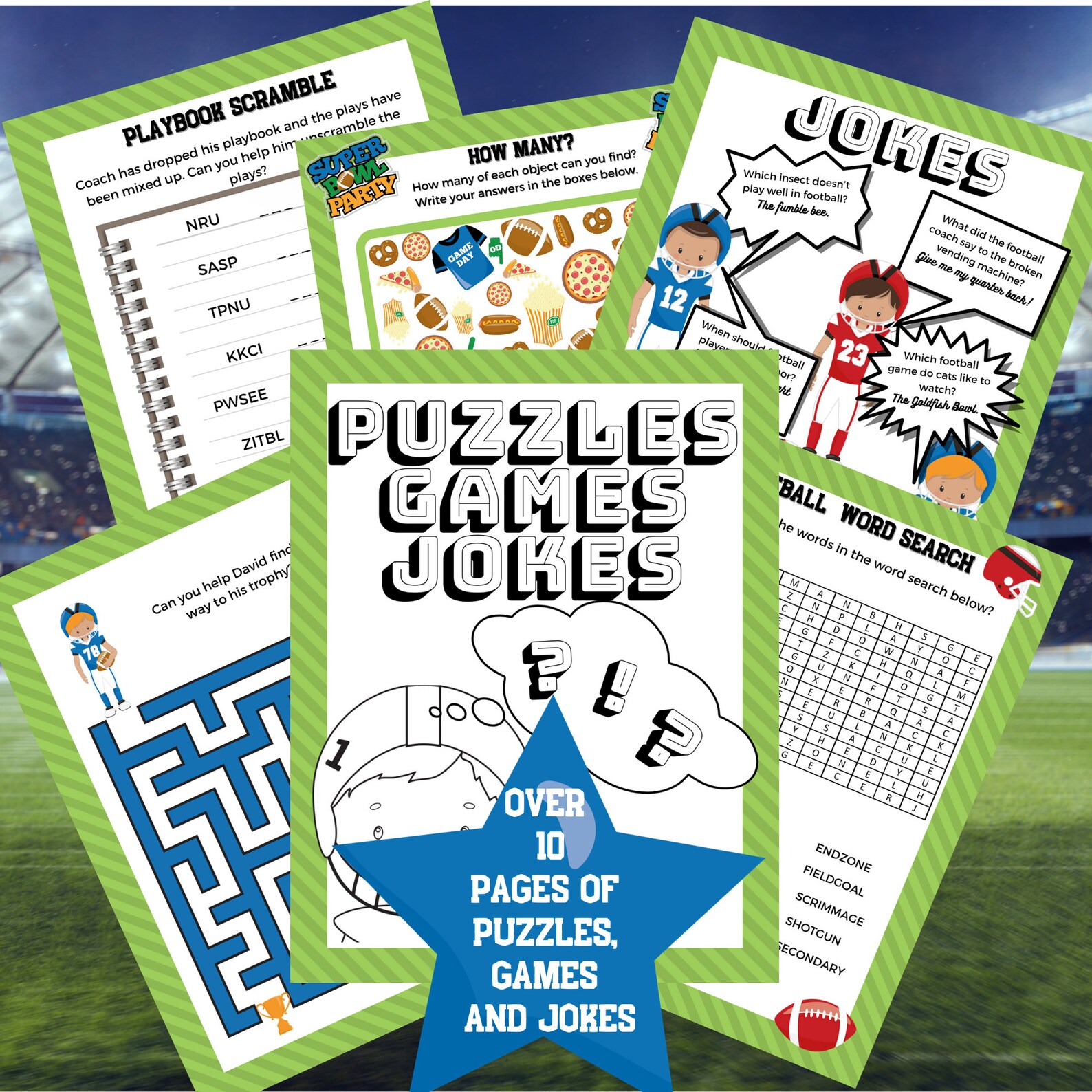 American Football Activity Pack for Kids American Football Printable ...