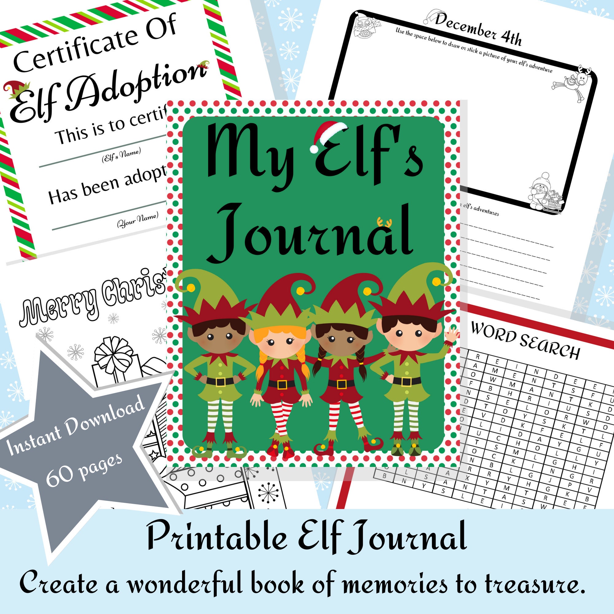 Printable Elf Journal and Christmas Activity Pack. 60 Pages of - Etsy