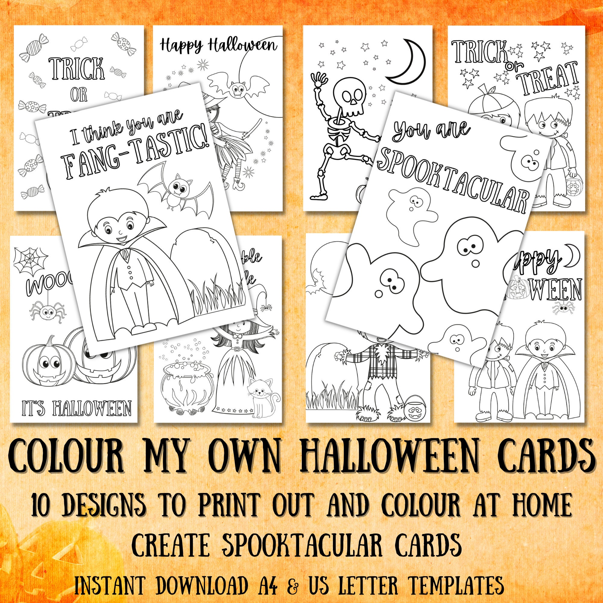 Halloween Cards Printable: Print Out and Colour Your Own Halloween ...