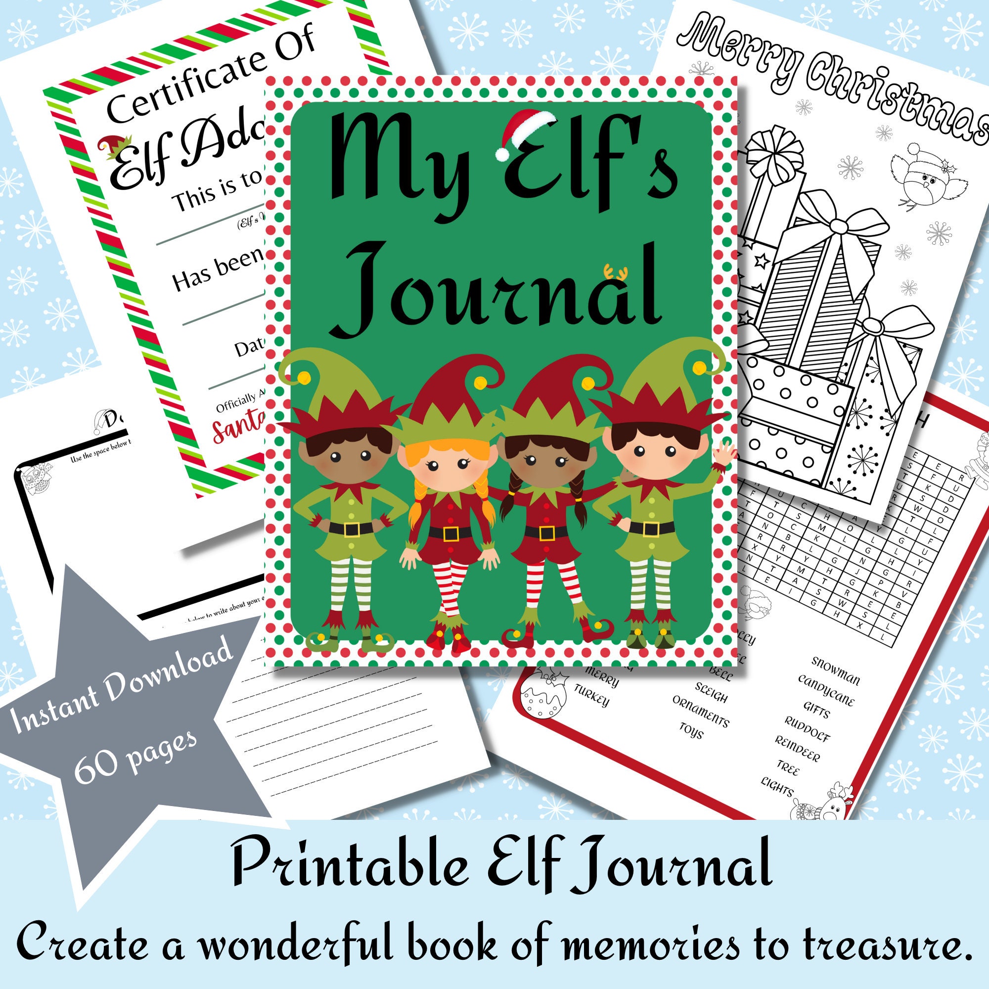 Printable Elf Journal and Christmas Activity Pack. 60 Pages of ...