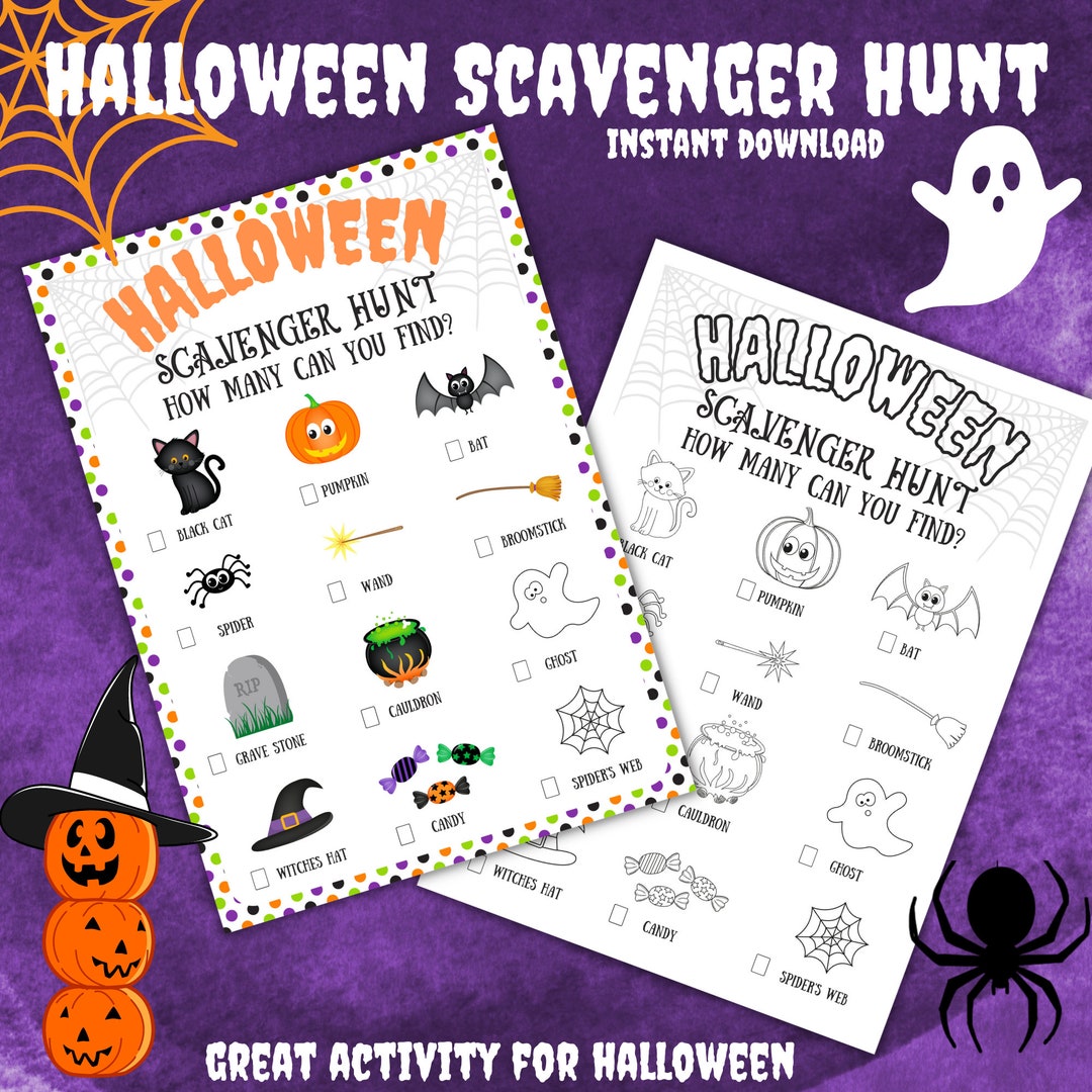 Halloween Scavenger Hunt. Great Activity for Halloween Party or for ...