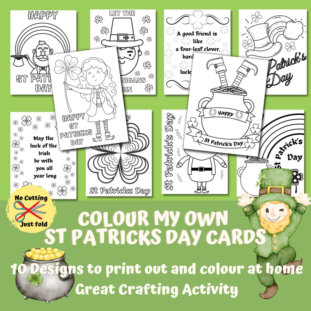 St Patrick's Day Printable Cards. Homemade St Patrick's Cards, Print ...