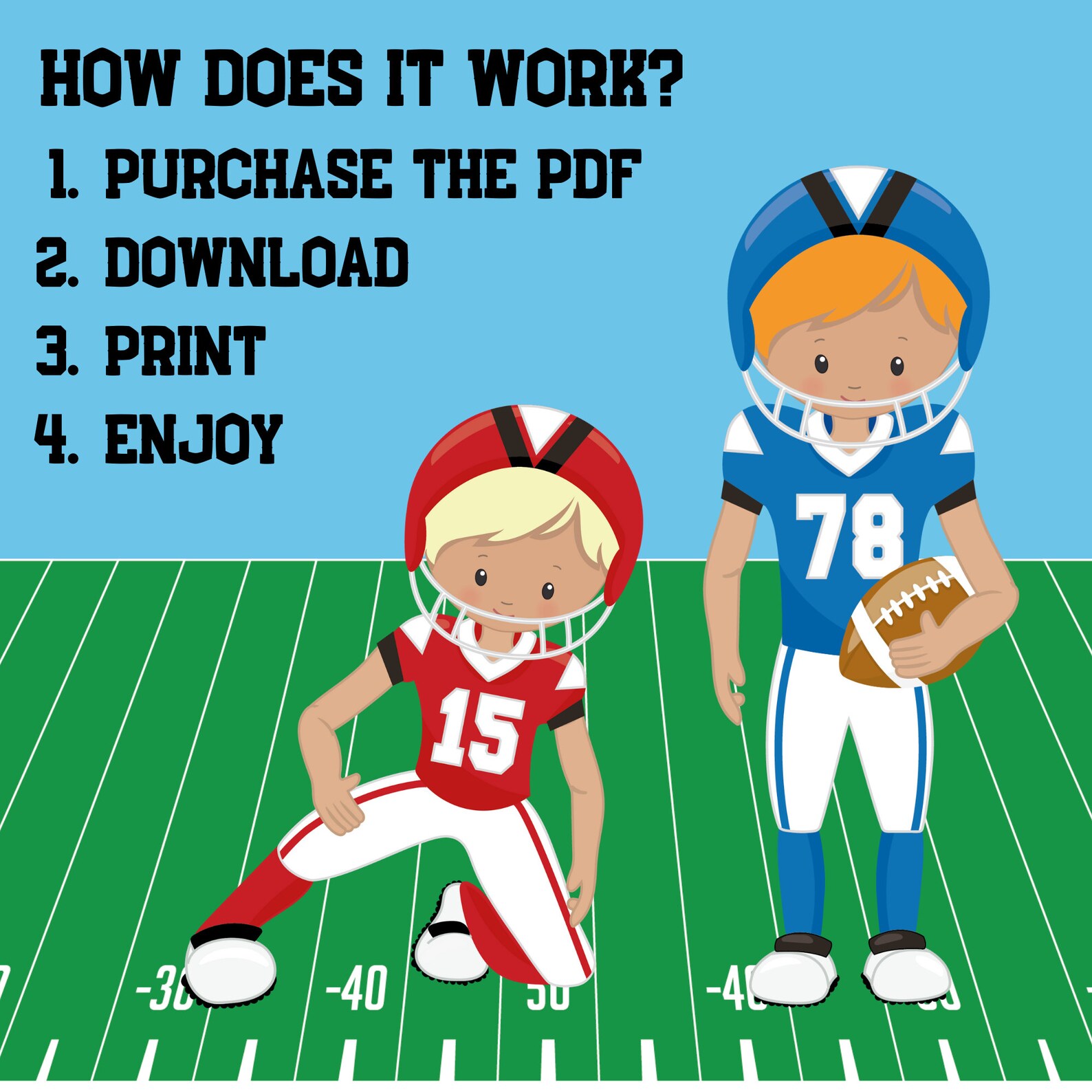 American Football Activity Pack for Kids American Football - Etsy España