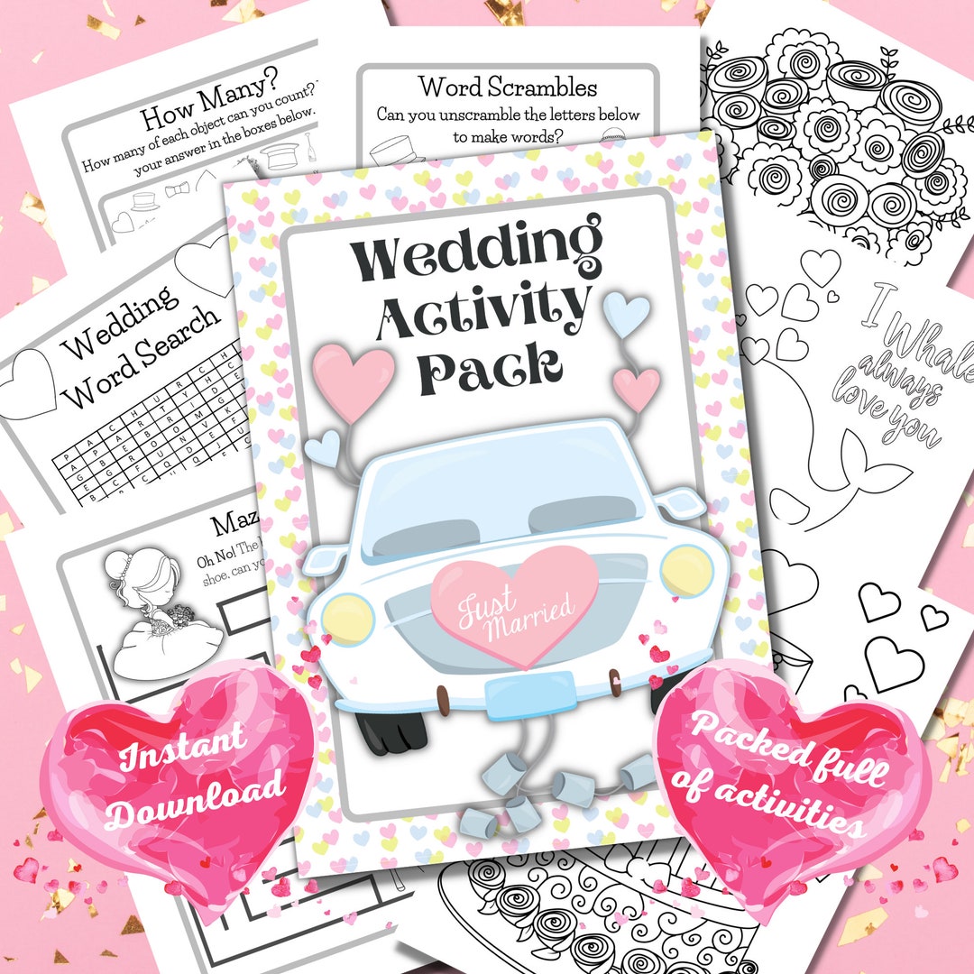 Kids Wedding Activity Pack, Coloring&activity Pages for Kids, Fun ...