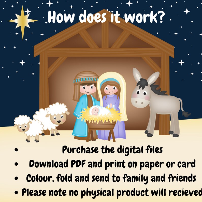 Nativity Printable Cards to Colour. Homemade Nativity Cards, Print ...
