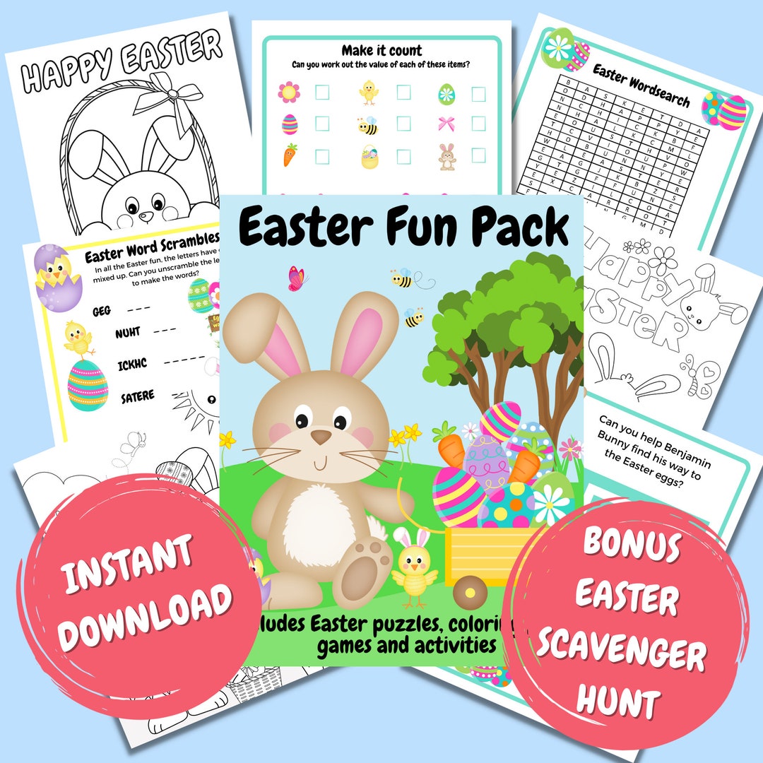 Easter Fun Pack for Kids - Easter Printable- Over 20 Pages of Easter ...