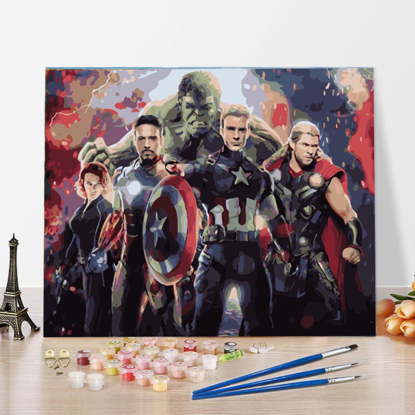 The Avengers iron man Paint by Numbers Marvel Hero Movie DIY | Etsy