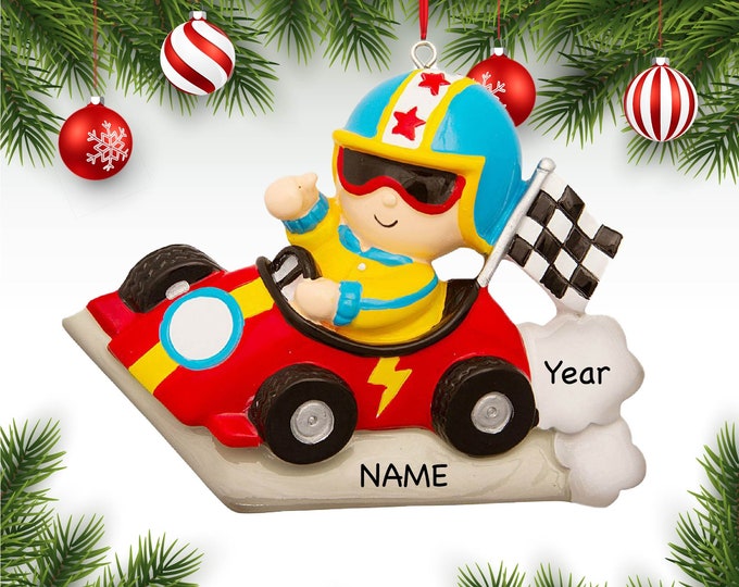Super F1 Race Car Driver Championship Personalized Christmas Ornament ...